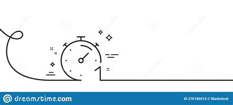 timer 1 minute line icon stopwatch time sign continuous line with