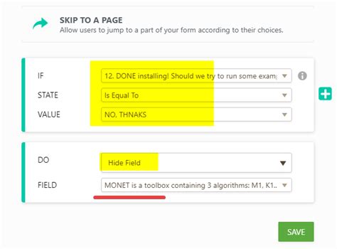 Card Form Skip To Page Conditional Logic Not Working