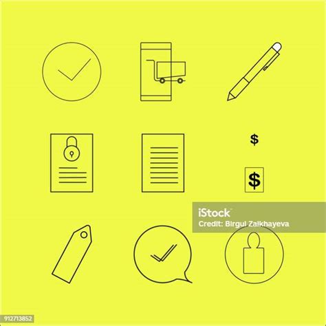 Web 線性圖示集簡單輪廓圖示向量圖形及更多圖示圖片 圖示 插圖 文件 Istock
