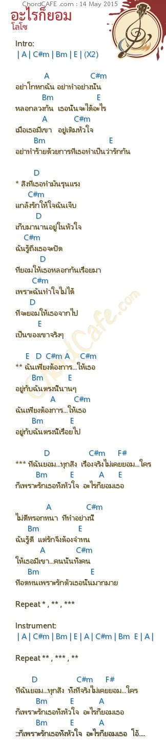 คอร์ด อะไรก็ยอม รูปภาพ Download Chordcafe