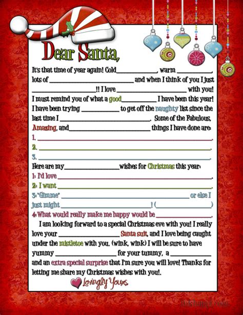 Secret Santa Wish List Template Excel Templates
