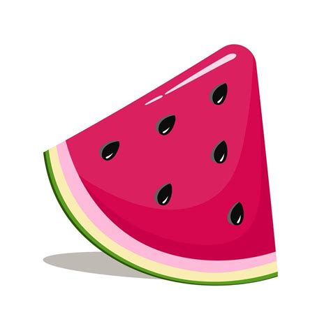 Watermelon Slice In Cartoon Style Summer Concept Vector Illustration