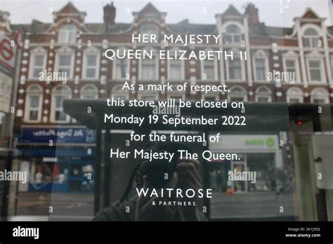 Waitrose Shop Window Displays And Closed Signs In Muswell Hill On 19th
