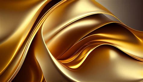 Premium Ai Image Golden Elegance Opulent Metallic Waves And Silk