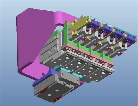 一款气动夹紧四工位夹具总成 Step 模型图纸下载 懒石网