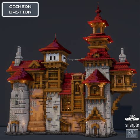 Crimson Bastion Rale Design Minecraft Architecture Minecraft Plans