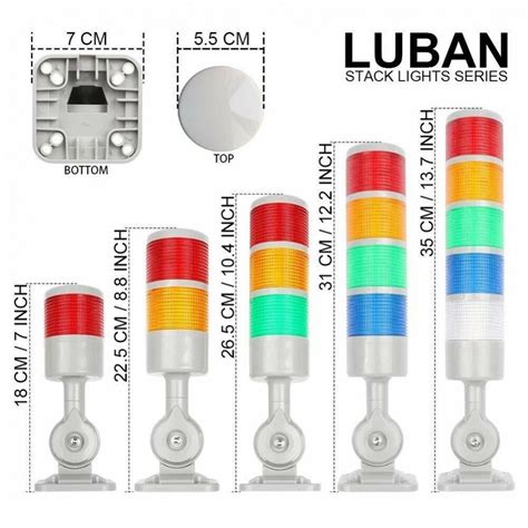 12V Led Warn Ing Light Signal Tower Lights 1 5 W Buzzer Alarm For Alarm Hazards With Rotatable