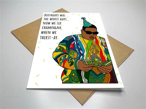 Biggie Smalls Birthday Card Birthdays Was The Worst Days Hip Etsy