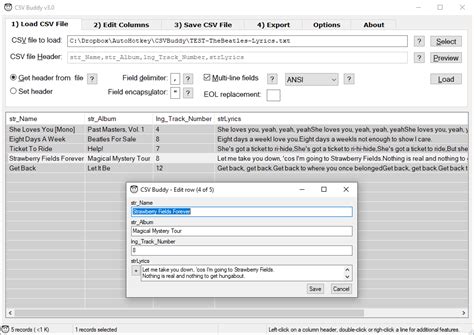 Features CSV Buddy