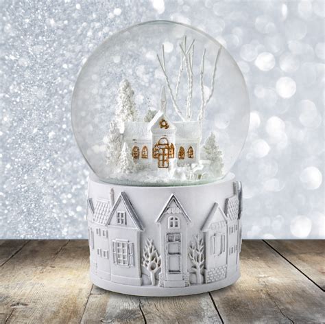 100mm White Christmas Scene Snow Globe San Francisco Music Box Company