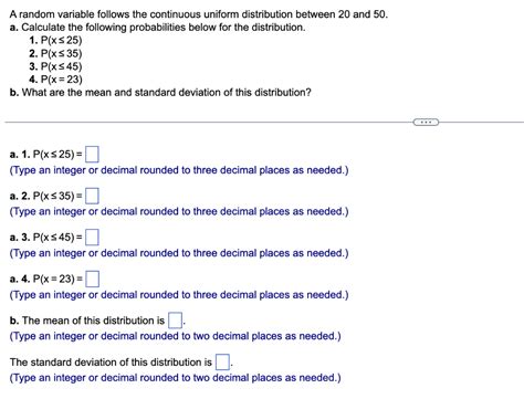 Solved A Random Variable Follows The Continuous Uniform