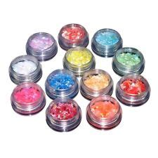 12 Color GEL Nail Art Glitter Iridescent Ice Mylar Sheet Flakes Decor DIY Card For Sale Online