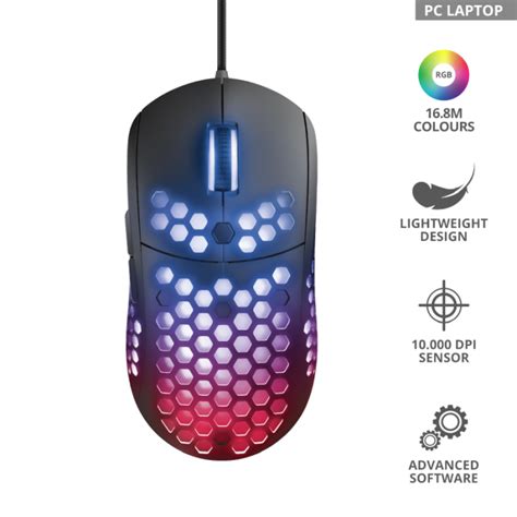 Mouse Gamer Trust Gxt 960 Graphin 74 Gramas Rgb Ultra Leve T23758