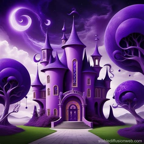 Purple Magic School Building Stable Diffusion Online