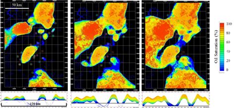 Areal And Cross Sectional View Of Oil Saturation Distribution Across