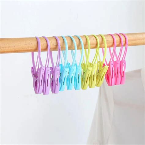 12pcs Plastic Clothes Pegs Home Travel Portable Hangers Rack Towel