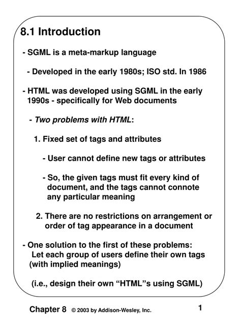 Ppt Introduction Sgml Is A Meta Markup Language Powerpoint