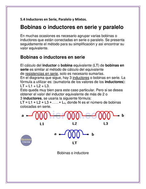 Electromagnetismo U5 Pt Final 5 Inductores En Serie Paralelo Y