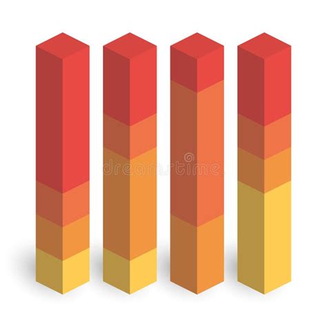 Graphique à Barres Empilées De 4 Colonnes Graphique Vectoriel 3d