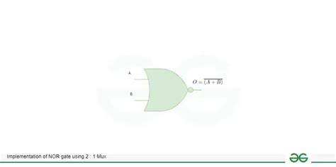 Implementation Of Nor Gate Using 2 1 Mux Logic Gate Realization