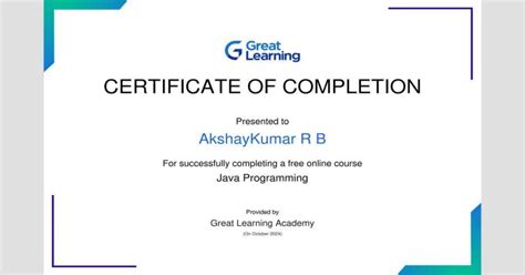 akshay kumar on linkedin java programming course completion certificate for akshay kumar r b