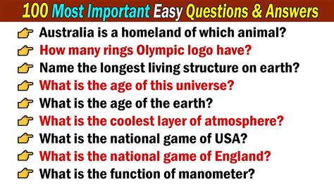 Easy Quiz Questions With Answers 100 Easy Trivia Questions A