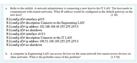 Solved A Refer To The Exhibit A Network Administrator Is