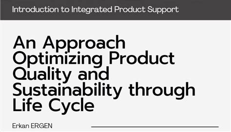 Introduction To Integrated Product Support And Modeling Quality Characteristics A Synergistic