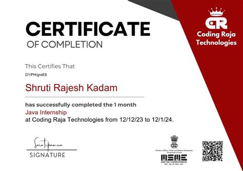 Shruti Kadam On Linkedin Internship Java Programming