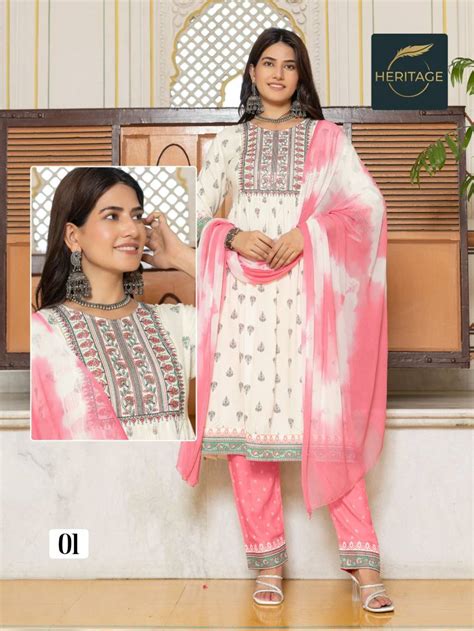 Heritage Kavya Ethnic Wear Rayon Slun Ready Made Collection