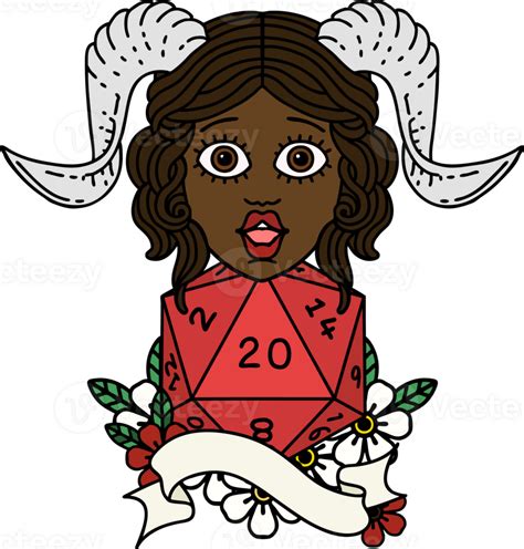 Tiefling With Natural Twenty Dice Roll Illustration 40696187 Png