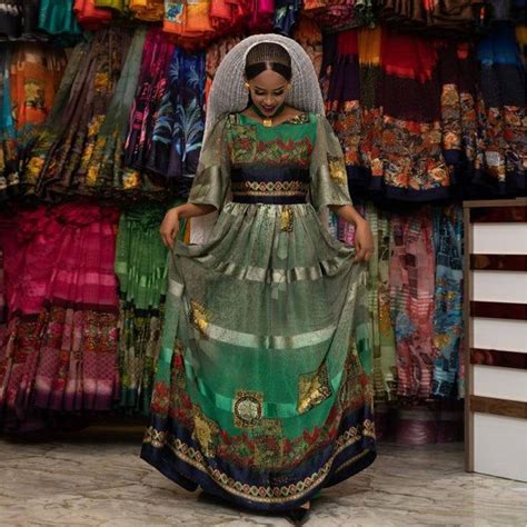 Adeye Ethiopian Chiffon Dress Ethiopian Traditional Dress Chiffon