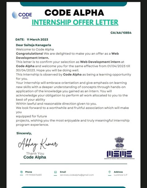 Sai Teja Kanagarla On Linkedin Web Share Internship Opportunity Thankyou