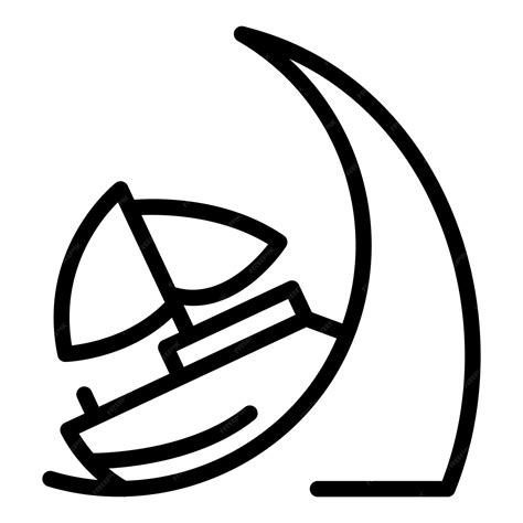 Premium Vector Ship On Tsunami Wave Icon Outline Ship On Tsunami Wave