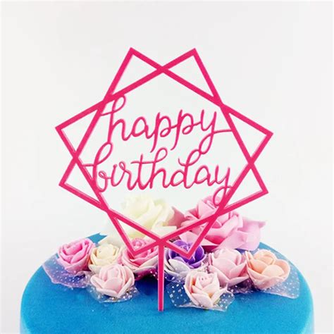 생일 축하 아크릴 케이크 토퍼 플래그 카드 홈 파티 장식 용품 유 홈케이크 데코용품 Aliexpress