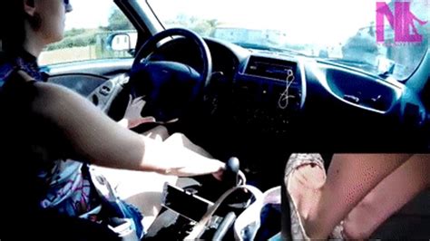 Drastic Driving In Snake Leathered Ballet Flats And Sensual Handjob To The Gearshift Retro