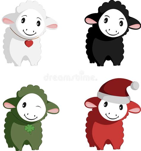 Happy Sheep Mascots Stock Vector Illustration Of Nice 35428295