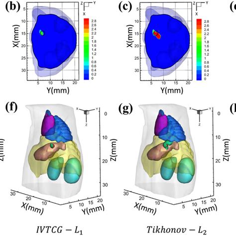 the reconstructed results of the single source numerical simulation