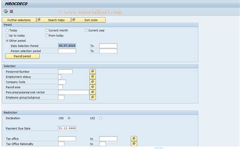 Pc00m61cdec0 Sap Tcode Declaration 100 And 710 Of Tax And I