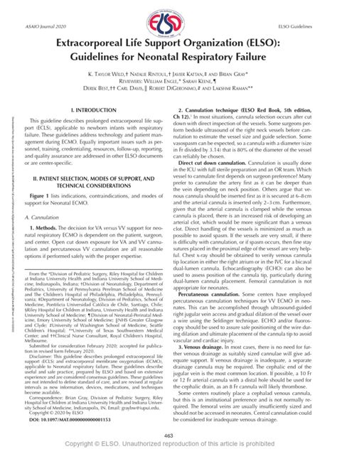 Guidelines Neonato 2023 Extracorporeal Life Support Organization Elso 1 Pdf Coagulation