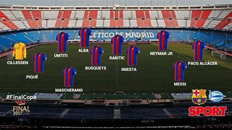 Alineaciones del FC Barcelona Alavés de la final de la Copa del Rey