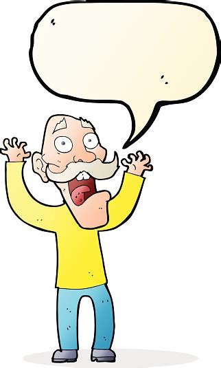 말풍선이 있는 올드맨 도출함 A 놀라움 말풍선을 귀여운에 대한 스톡 벡터 아트 및 기타 이미지 귀여운 그리기 기이함