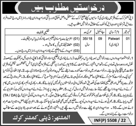 Deputy Commissioner Office Karak Job 2022 2024 Job Advertisement Pakistan