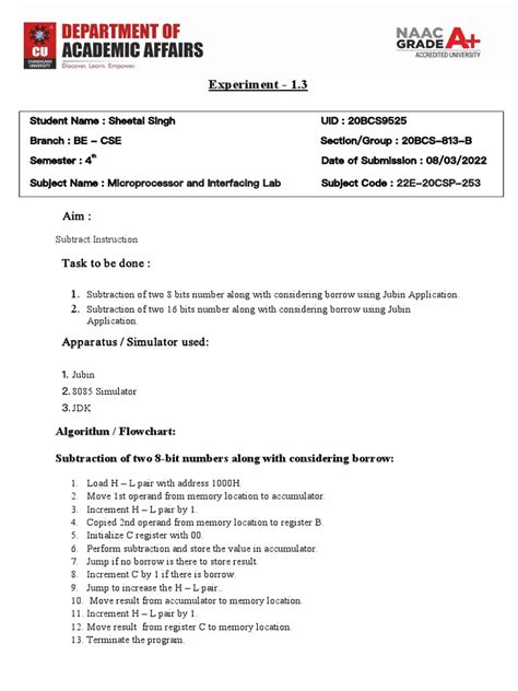 Experiment 13 Icroprocessor And Interfacing Lab Pdf Computer Architecture Computer