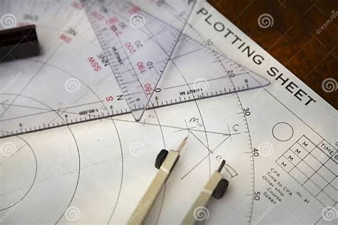 Above Image Of A Navigator S Radar Plotting Chart With A Triangle And
