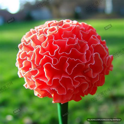 Ai创作图红色球型花 花卉花瓣红绒球 花球花朵鲜花 3d花球 3d红色花 大红花球 球形造型花 红色的花球 红色球形园艺造型 仿真大王花 绒球状花卉 红火球花 球头樱草 长盛球花 小朵花球植物