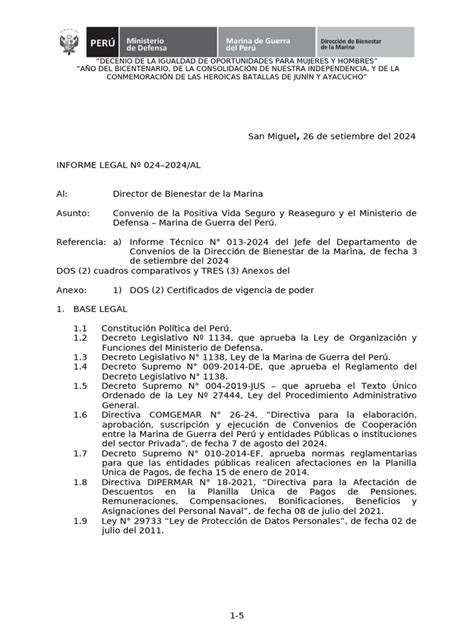 Informe Legal 024 2024 La Positiva Vida Seguros Y Reaseguros Pdf