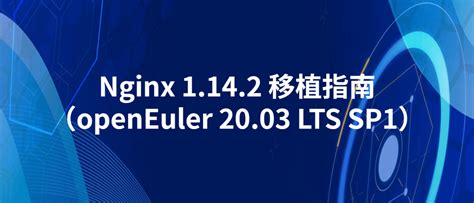 Nginx 1142 移植指南（openeuler 2003 Lts Sp1） Openeuler技术博客