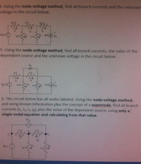 Solved 4 Using The Node Voltage Method Find All Branch