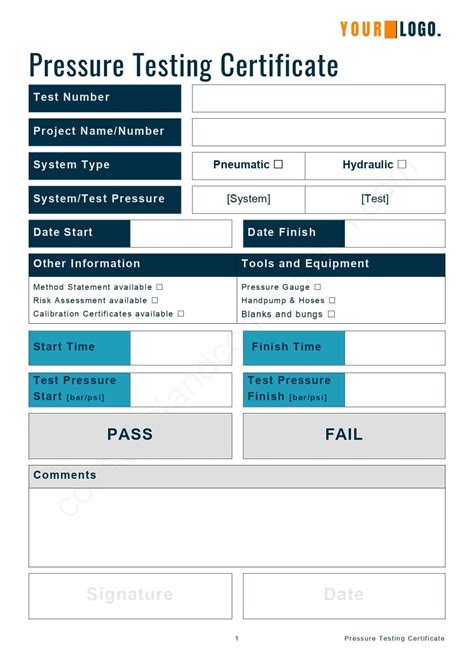 Hydraulic Pressure Testing Explained With Templates 44 Off